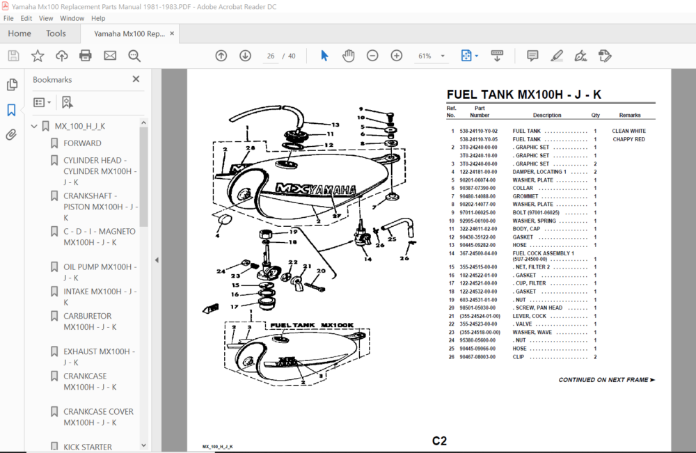 Yamaha Mx100 Replacement Parts Manual 1981-1983 – PDF Download ...