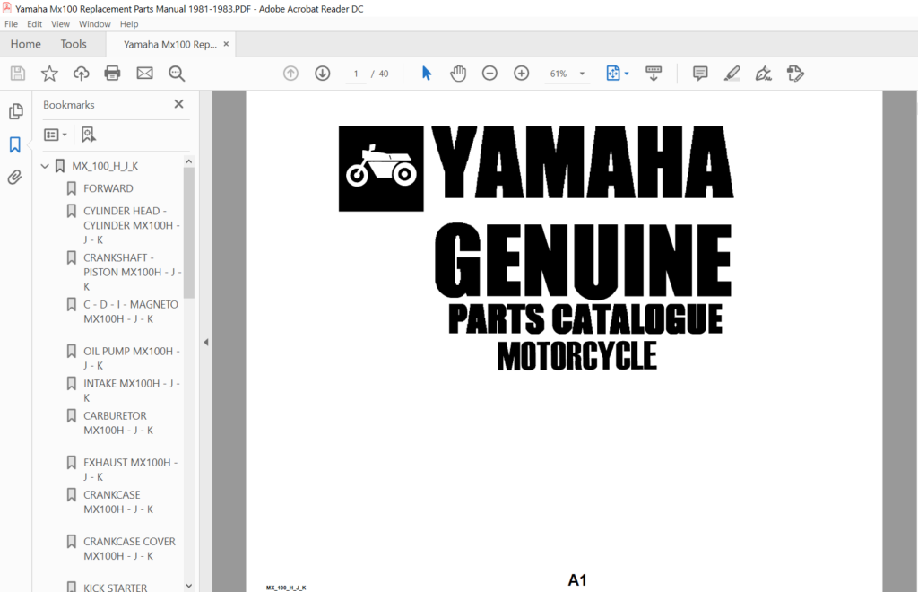 Yamaha Mx100 Replacement Parts Manual 1981-1983 – PDF Download ...