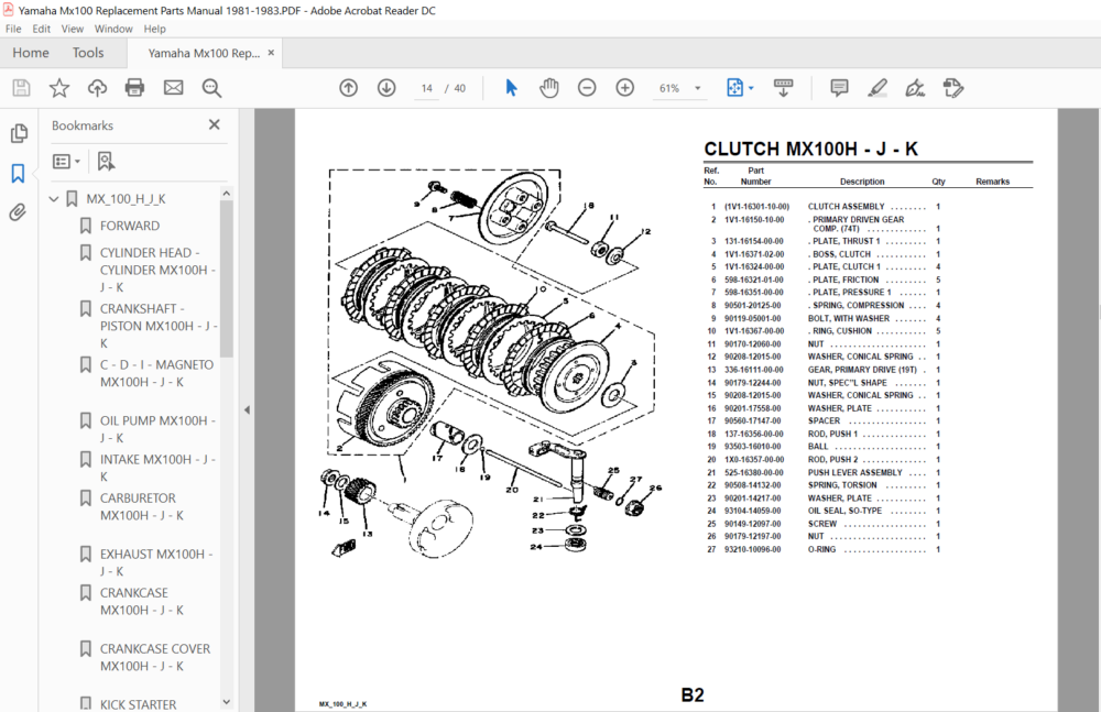 Yamaha Mx100 Replacement Parts Manual 1981-1983 – PDF Download ...