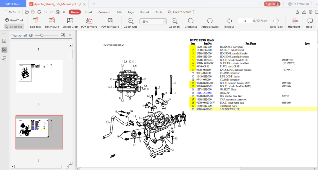 Apache Rlx450 Sport Parts Manual – PDF DOWNLOAD – HeyDownloads – Manual ...