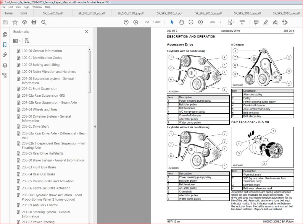 Ford Falcon Ba Series 2003 - 2005 Service Repair Manual - PDF DOWNLOAD