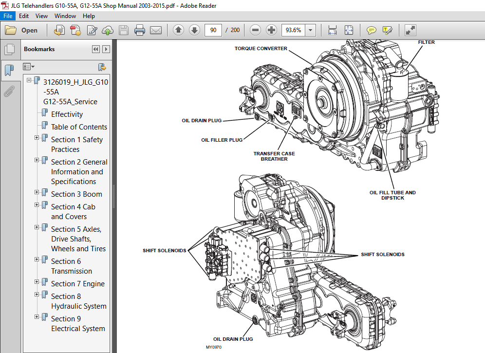 JLG Telehandlers G10 55A, G12 55A Shop Manual 2003 - 2015 - PDF DOWNLOAD