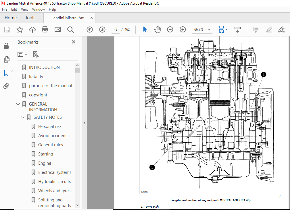 Landini Mistral America 40 45 50 Tractor Service Manual – PDF Download ...