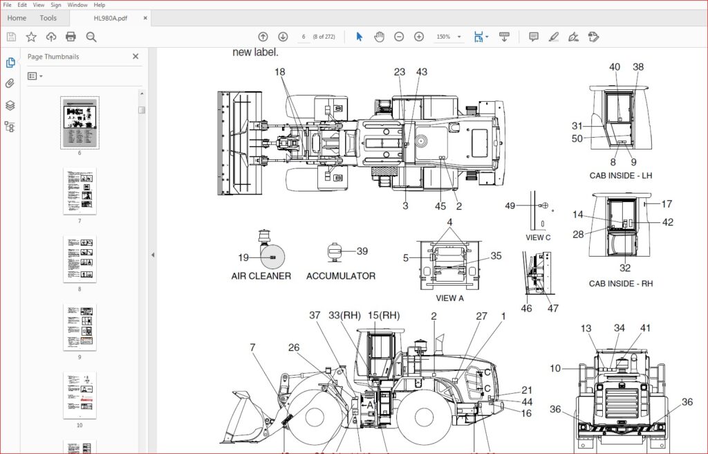 Hyundai Wheel Loader HL980A Operator’s Manual – PDF DOWNLOAD ...