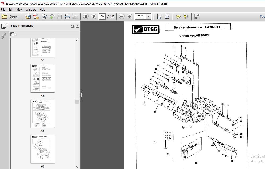 ISUZU AW30-80LE ( AW30 80LE AW3080LE ) Transmission Gearbox Service ...