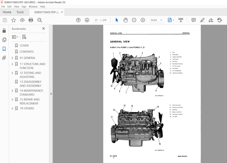 Komatsu Cummins N855-C, NT855-C, NTA855-C, N-855 Series Diesel Engine ...