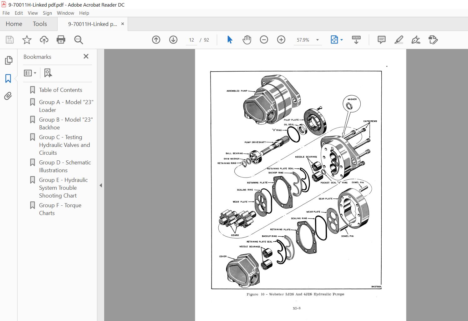 Case Model 23 Loader & Backhoe Section 11 Service Manual (9-70011H ...