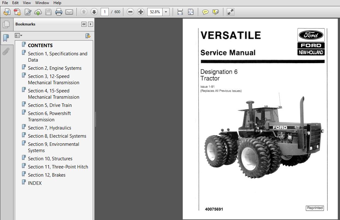 New Holland Tractor Designation 6 Service Repair Manual (40075691) New ...