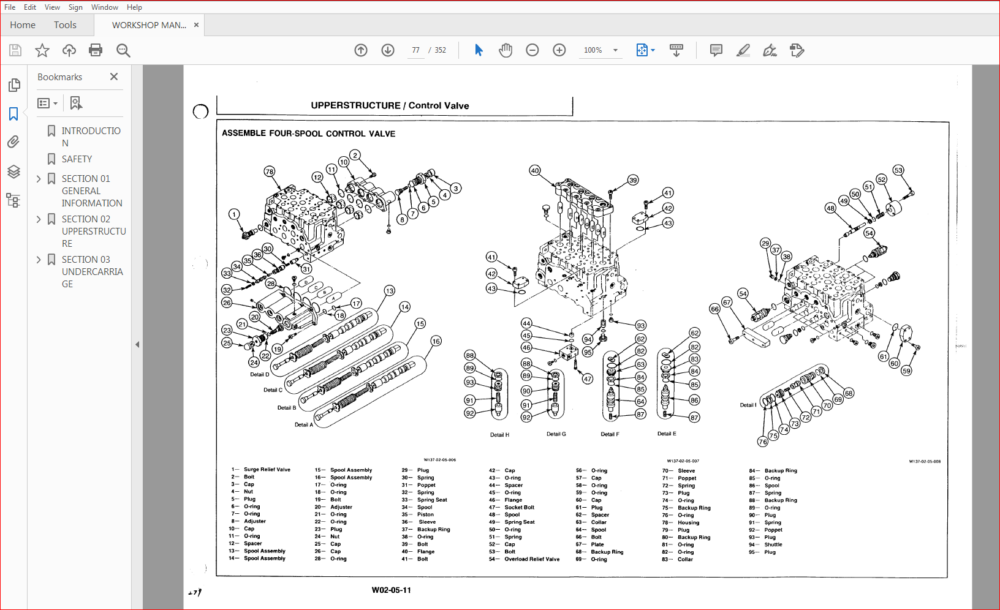 Hitachi Ex200-3 Ex200LC-3 Ex200H-3 Ex200LCH-3 Workshop+Parts Catalog ...