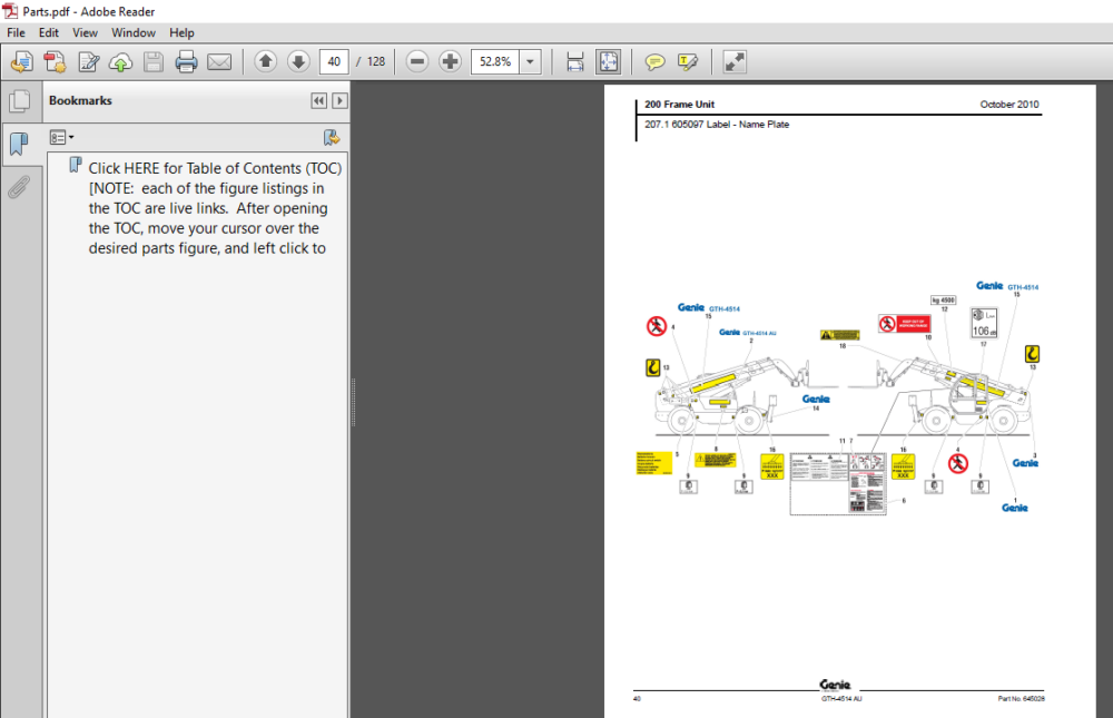 Terex Genie GTH-4514 AU Part Manual - PDF DOWNLOAD - HeyDownloads ...