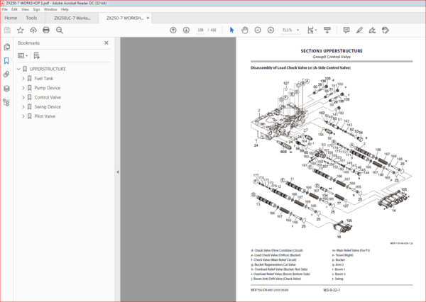 Kawasaki Wheel Loader ZX250 7 Operational & Service Manual & Parts ...