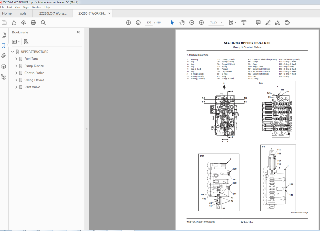 Kawasaki Wheel Loader ZX250 7 Operational & Service Manual & Parts ...