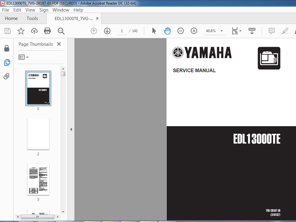 Yamaha EDL13000TE Service Repair Manual – PDF DOWNLOAD – HeyDownloads ...