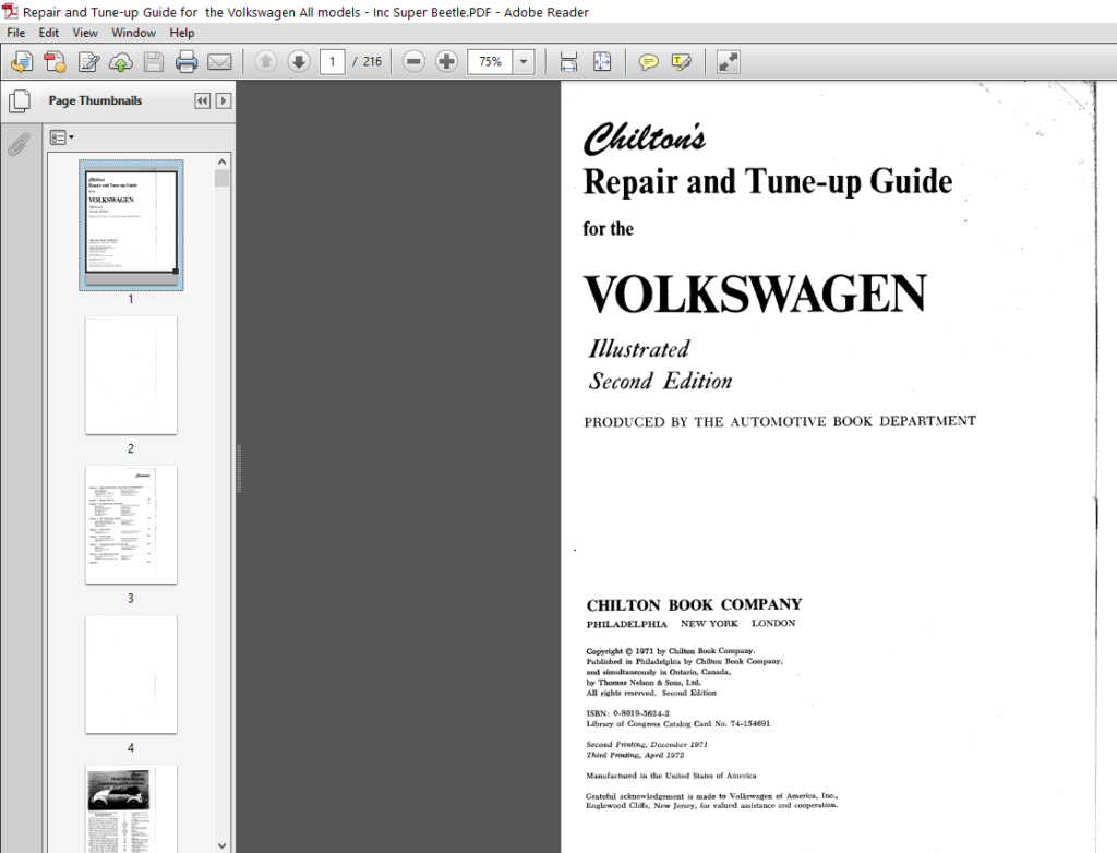 1949-1971 Volkswagen Repair & Tune-up Guide Manual - PDF DOWNLOAD ...