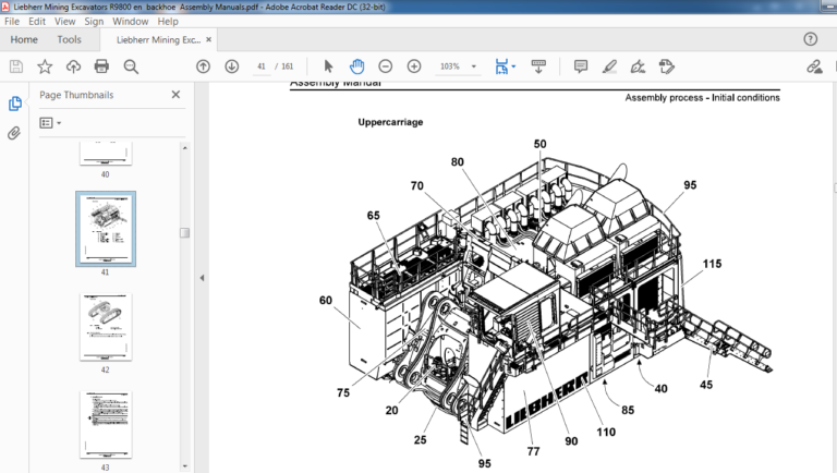 Liebherr Mining Excavators R9800 en backhoe Assembly Manuals - PDF ...