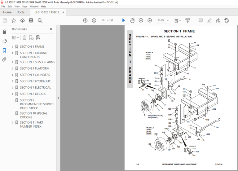 JLG 1532E 1932E 2033E 2046E 2646E 2658E ANSI Parts Manual - PDF DOWNLOAD