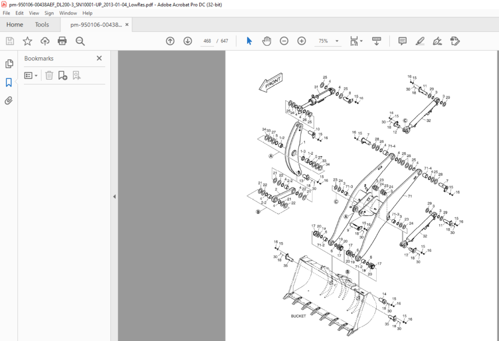 Daewoo Doosan DL200-3 Wheel Loader Parts Manual 950106-00438AEF - PDF ...