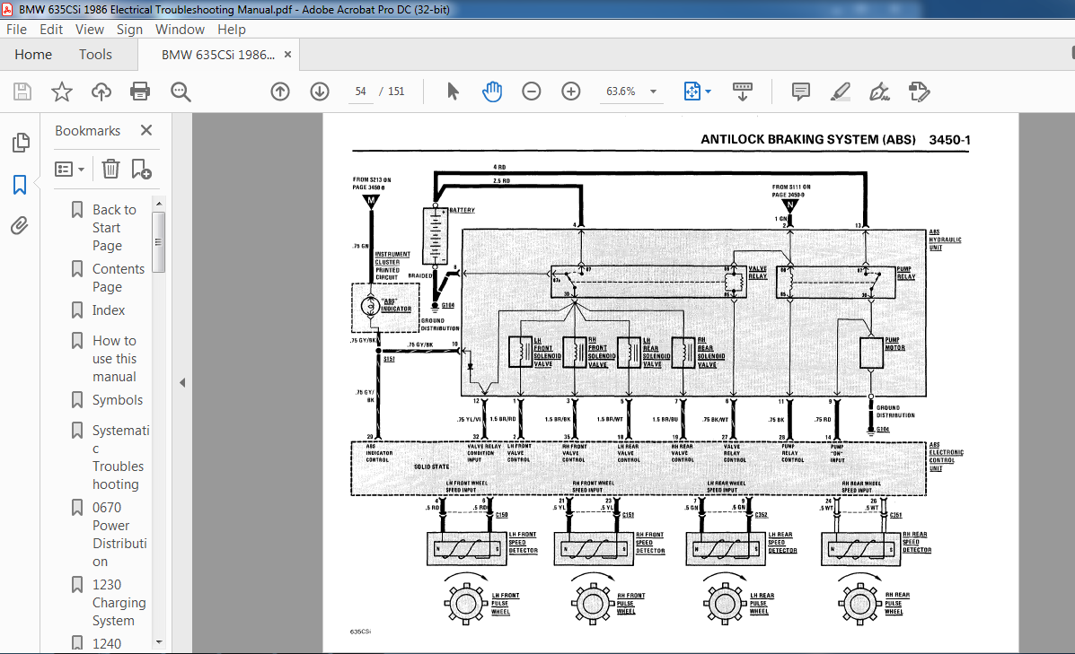 1986 BMW 635CSi Electrical Troubleshooting Manual – HeyDownloads ...
