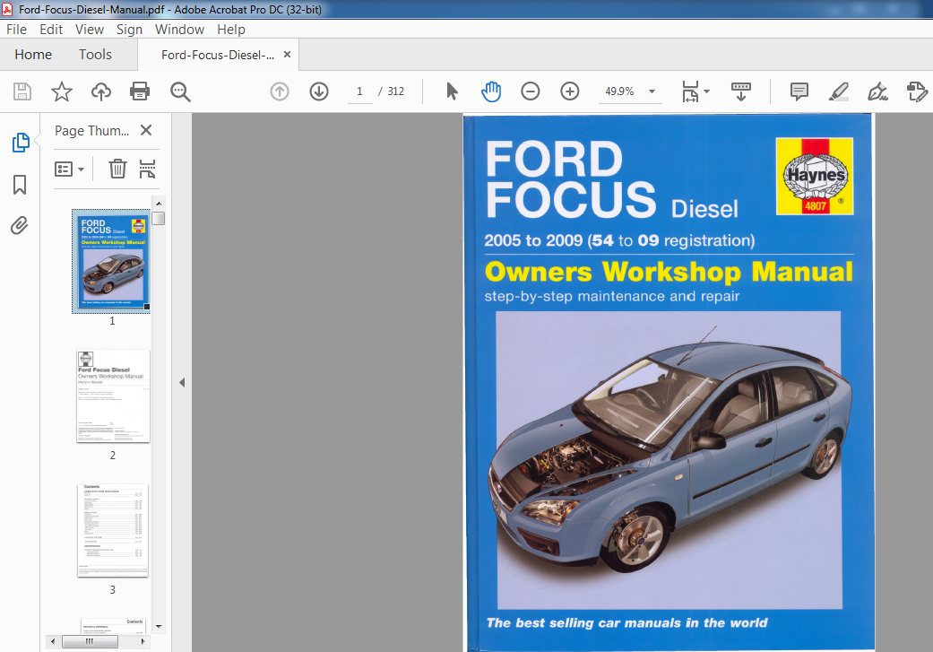 2005-2009 Ford Focus Diesel Owners Workshop Manual