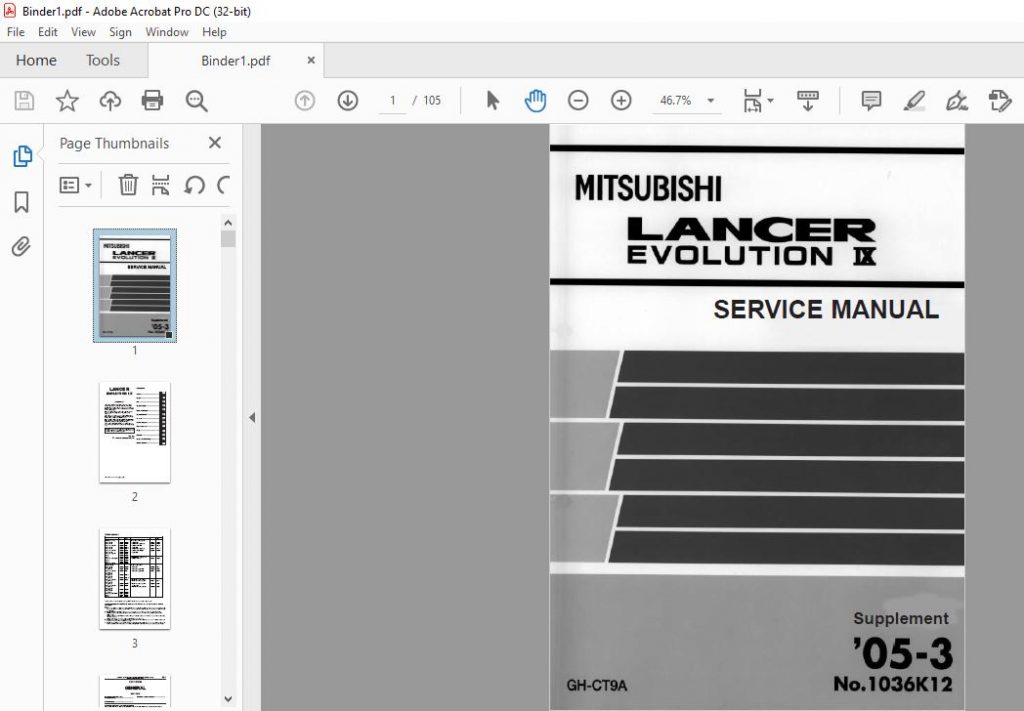 2005 MITSUBISHI LANCER EVOLUTION IX SERVICE MANUAL - HeyDownloads ...