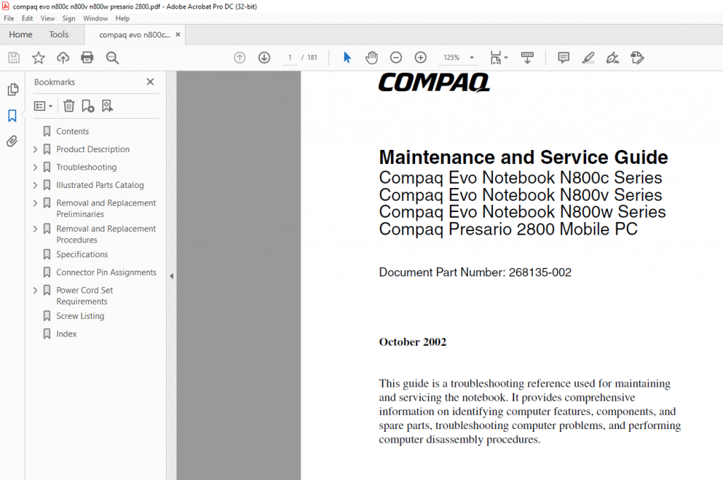 Compaq Evo Notebook N800c Series Compaq Evo Notebook N800v Series ...