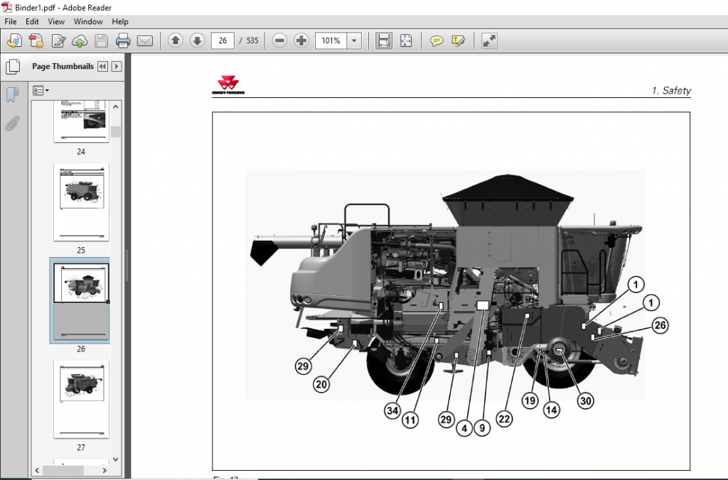 Massey Ferguson SA MF9005 MF9690 Combine Operator’s Manual – PDF ...