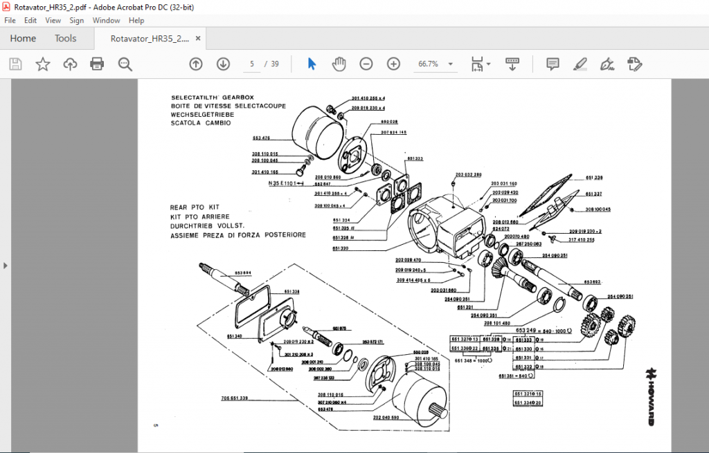 Howard Rotavator HR 35 Spare Parts List Manual – PDF DOWNLOAD ...