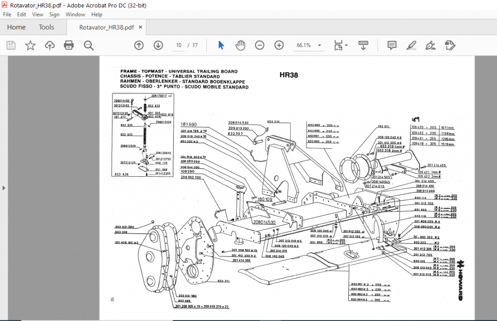 Howard Rotavator HR 38 Spare Parts List Manual - PDF DOWNLOAD ...