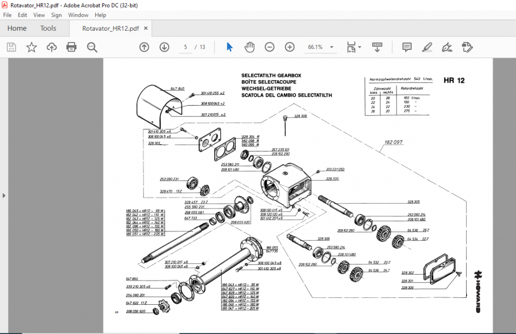 Howard Rotavator HR12 Parts Manual – PDF DOWNLOAD – HeyDownloads ...
