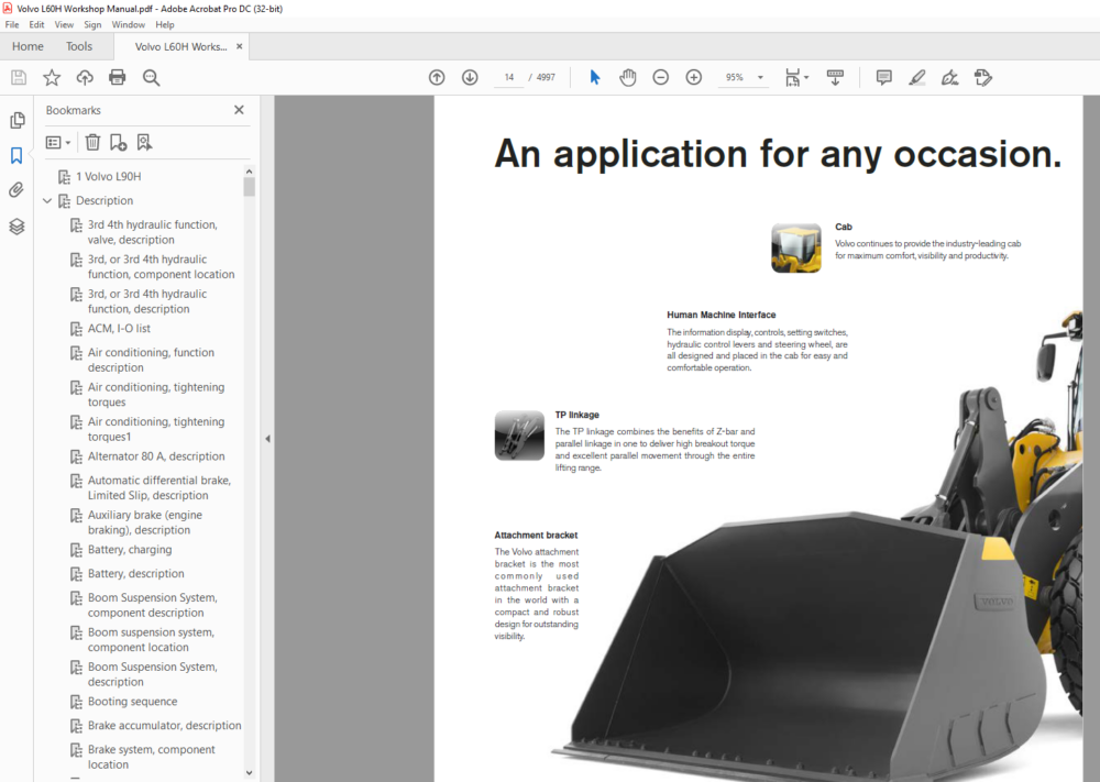 Volvo L60H L70H L90H Wheel Loaders Workshop Service Repair Manual ...
