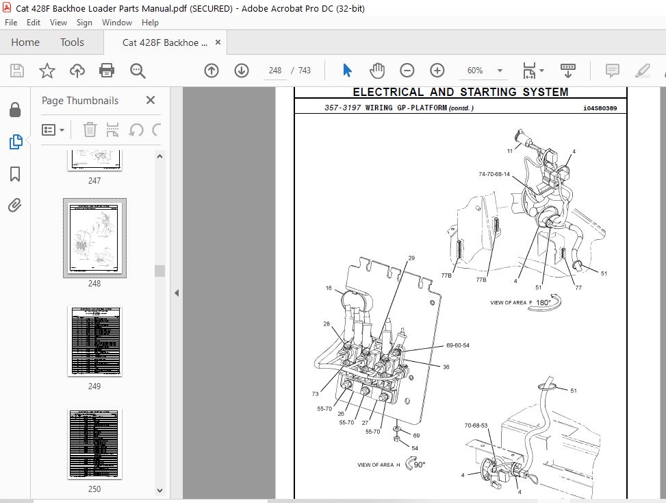 Cat 428F Backhoe Loader Parts Manual - PDF DOWNLOAD