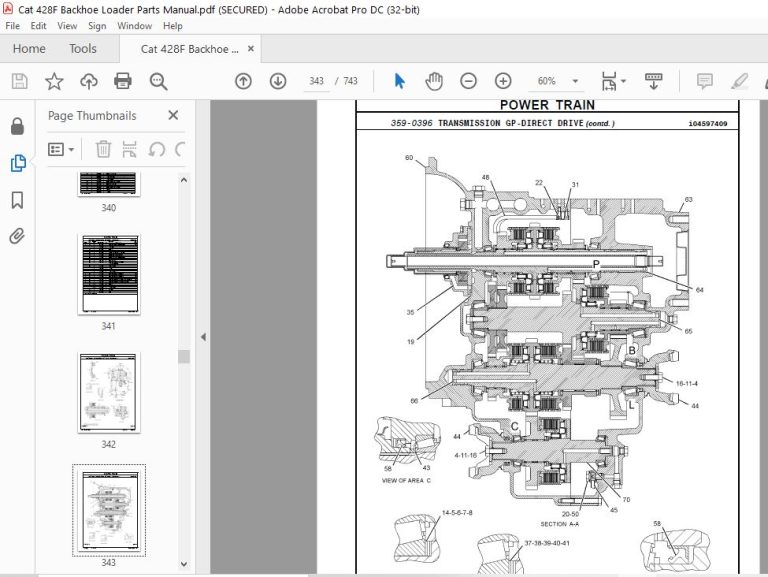 Cat 428F Backhoe Loader Parts Manual - PDF DOWNLOAD