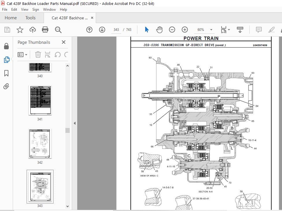Cat 428F Backhoe Loader Parts Manual - PDF DOWNLOAD