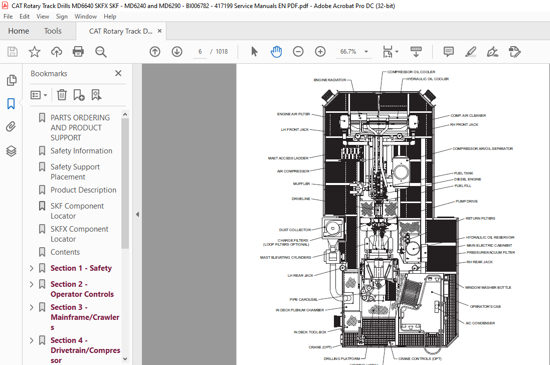 Cat MD6240 & MD6290 Rotary Blasthole Drill Service Manual – PDF ...