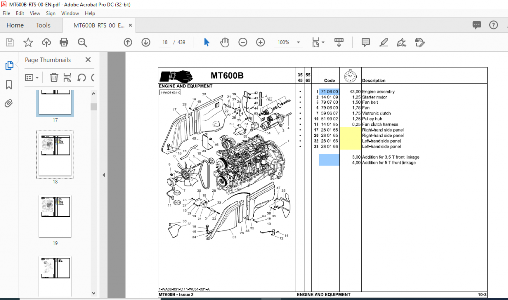 Challenger MT600B Series MT635B MT645B MT655B MT665B Repair Time ...