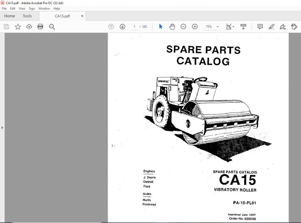 Dynapac CA15 Vibratory Roller Spare Parts Catalogue Manual – PDF ...