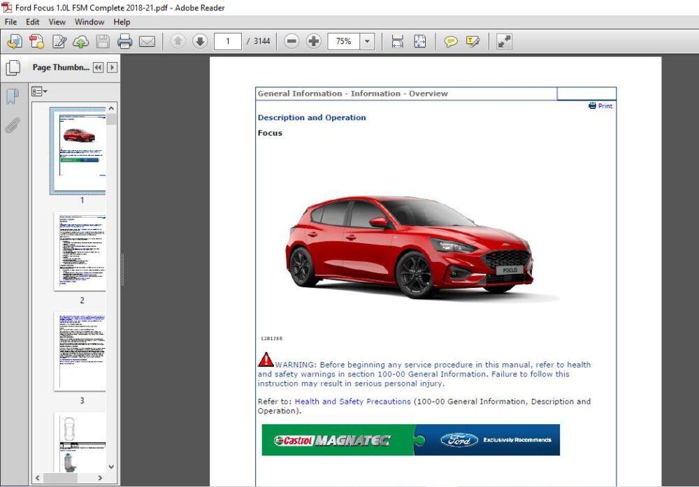 Ford Focus 1.0L Complete Service Manual – PDF DOWNLOAD – HeyDownloads ...