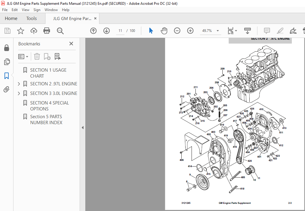 JLG GM Engine Parts Supplement Parts Manual (3121245) – PDF DOWNLOAD ...