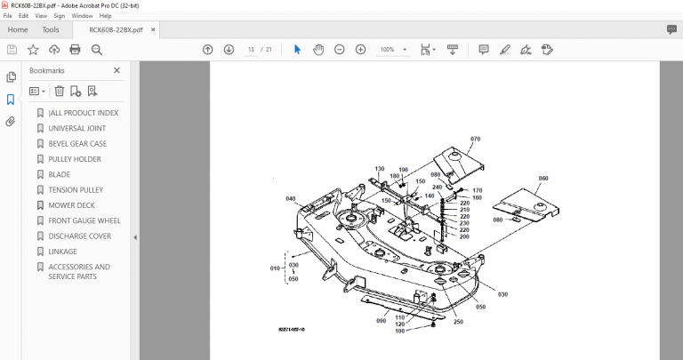 KUBOTA RCK60B-22BX Parts Manual - PDF DOWNLOAD
