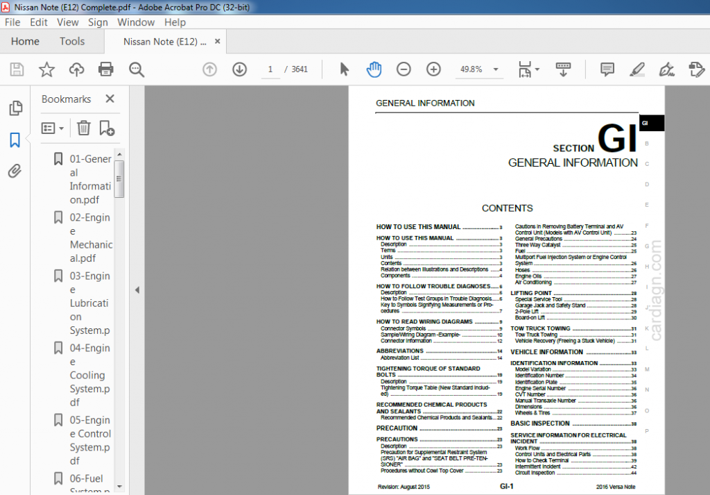 Nissan Note E12 Complete Service Manual - PDF DOWNLOAD