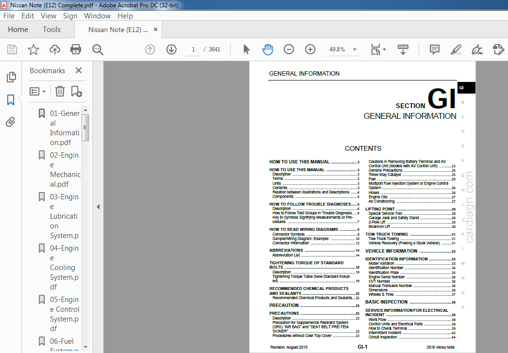 Nissan Note E12 Complete Service Manual - PDF DOWNLOAD