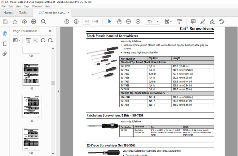 2014 Cat Hand Tools & Shop Supplies Manual – PDF DOWNLOAD ...