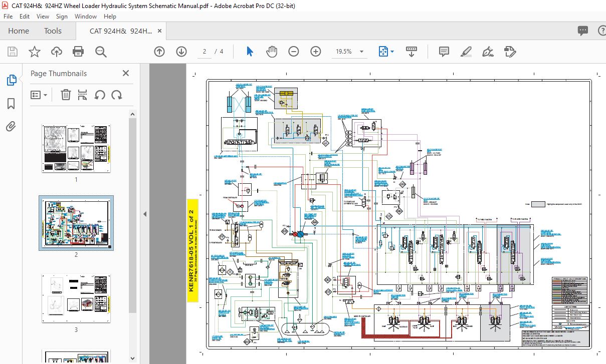 CAT 924H& 924HZ Wheel Loader Hydraulic System Schematic Manual - PDF ...