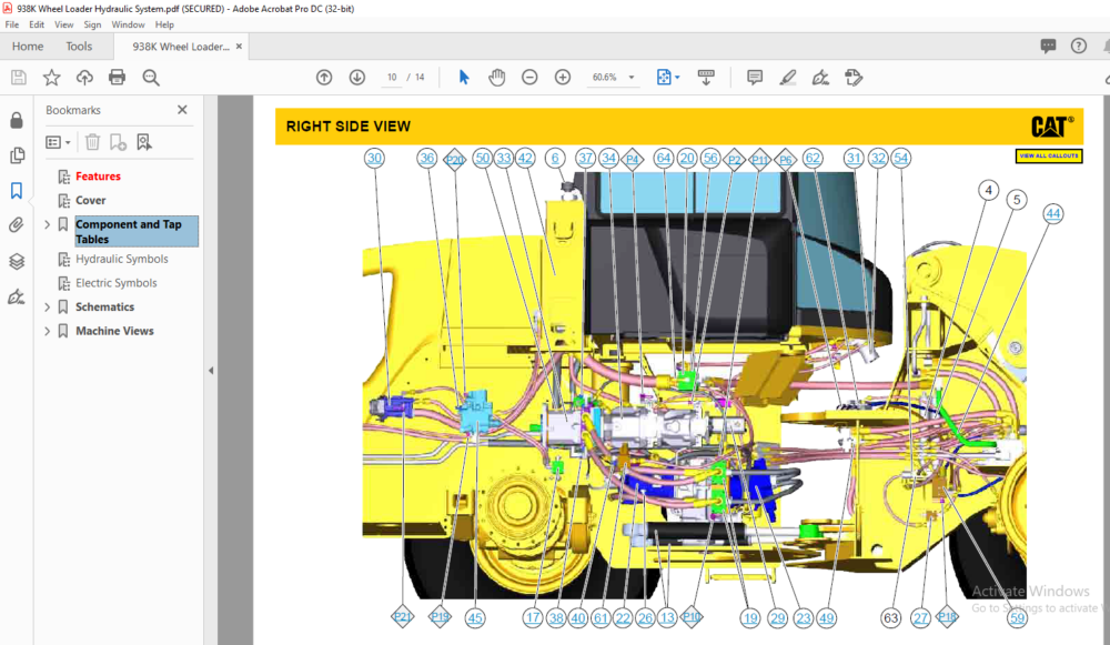 CAT 938K Wheel Loader Hydraulic System Schematic Manual - PDF DOWNLOAD
