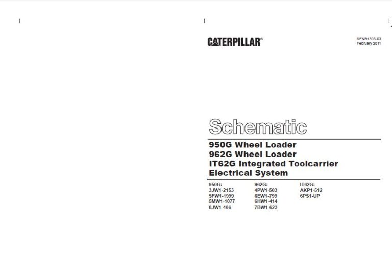 CAT 950G and 962G Wheel Loader, IT62G Integrated Toolcarrier Electrical ...