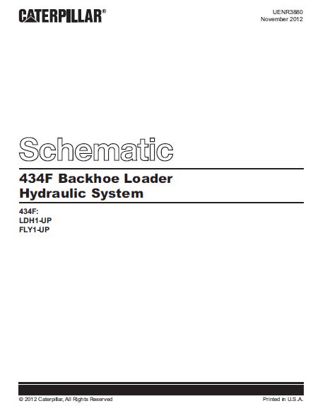Cat 434F-LDH Backhoe Loader Electrical + Hydraulic System Schematic ...