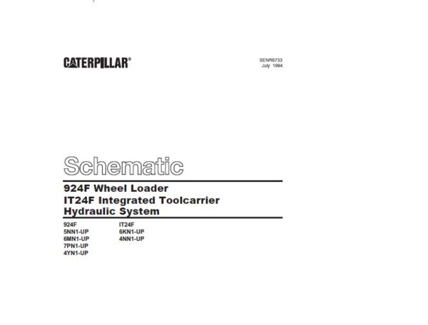 Cat 924F WHEEL LOADER IT24F INTEGRATED TOOLCARRIER HYDRAULIC System ...