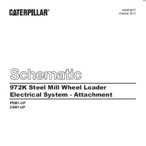 Cat 972K Steel Mill Wheel Loader Electrical System Schematic Manual ...