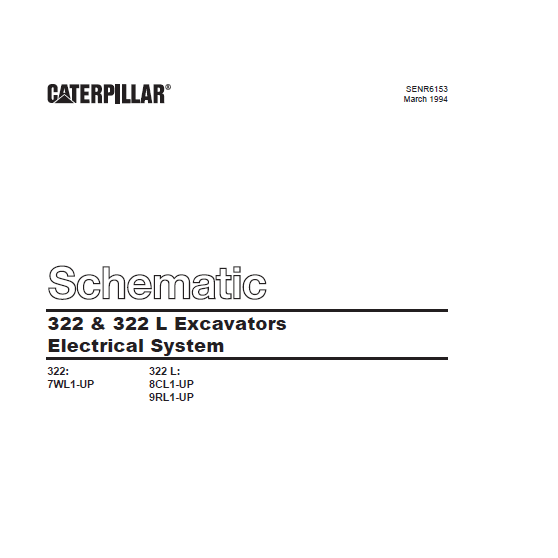 Cat Electrical 322 & 322 L Excavators Electrical System Schematic ...