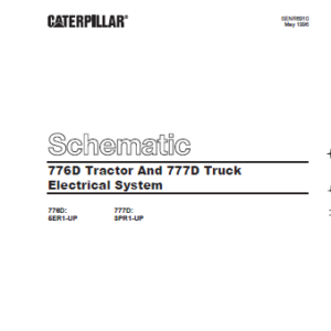 Cat Electrical 776D Tractor And 777D Truck Electrical System Schematic ...